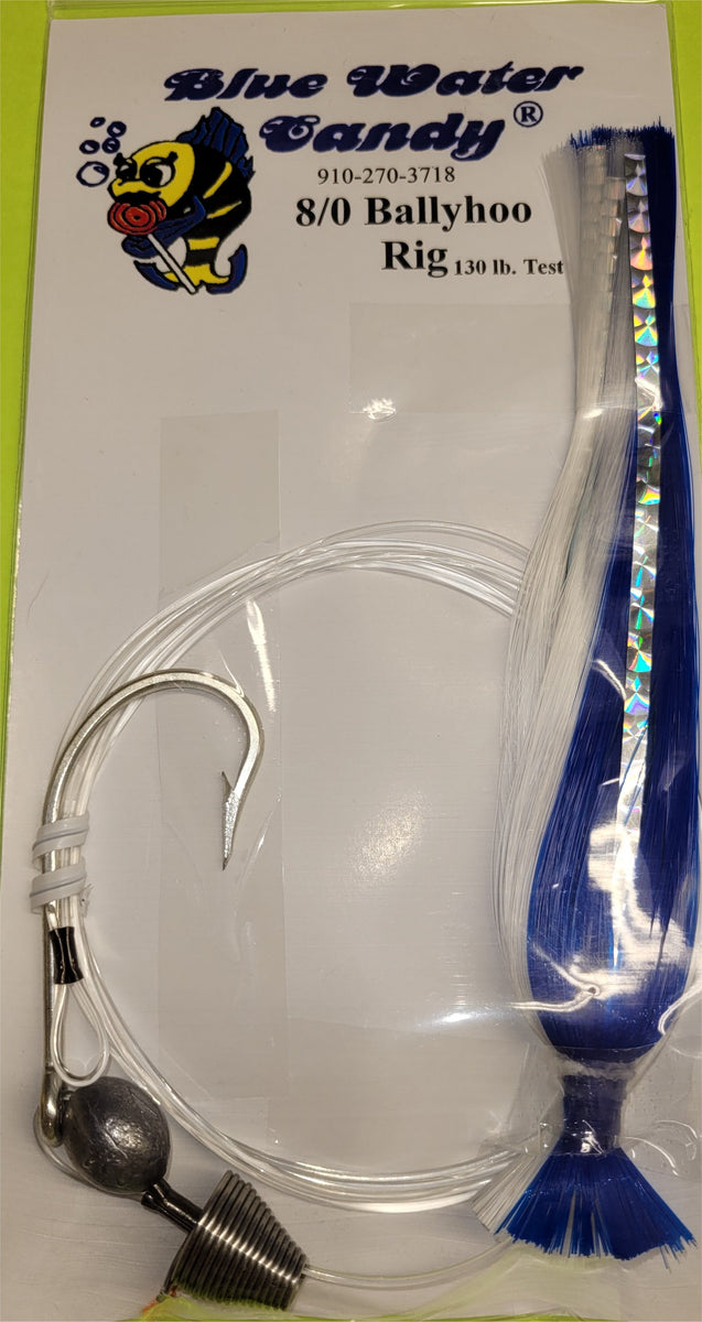 Blue Water Candy 8/0 Ballyhoo Rig- Blue/White| Shark River Mail Order