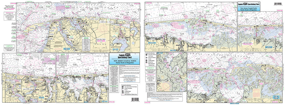 Inshore Chart- Laminated- North Coast of New Jersey- 19 x 26 inches ...