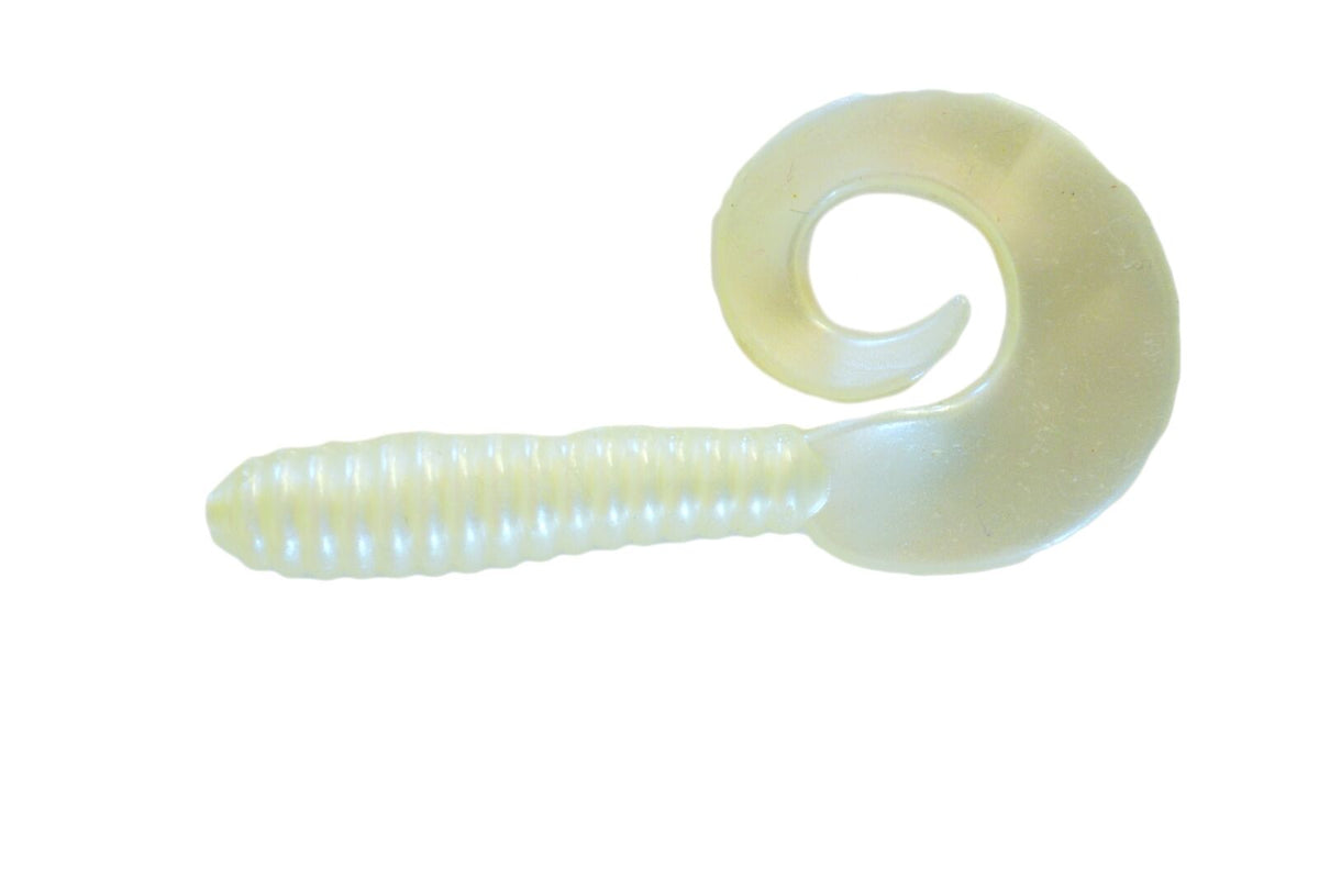 Blue Water Candy Swirl Tail Grubs-4 in.- Amt 20- Pearl White| Shark ...